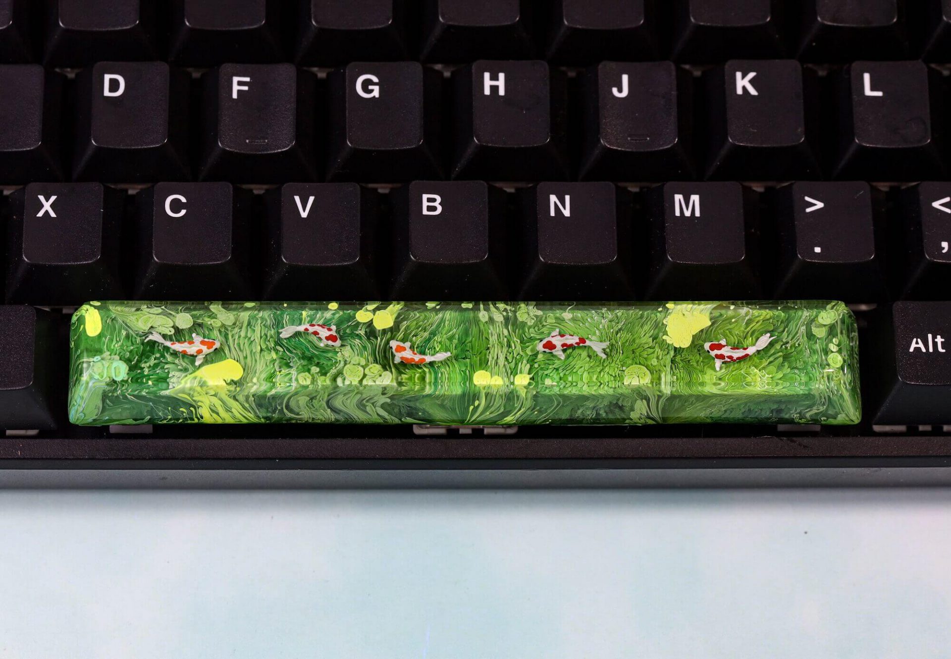 Green Koi Artisan Keycap - Hirosart - Keycaps studio